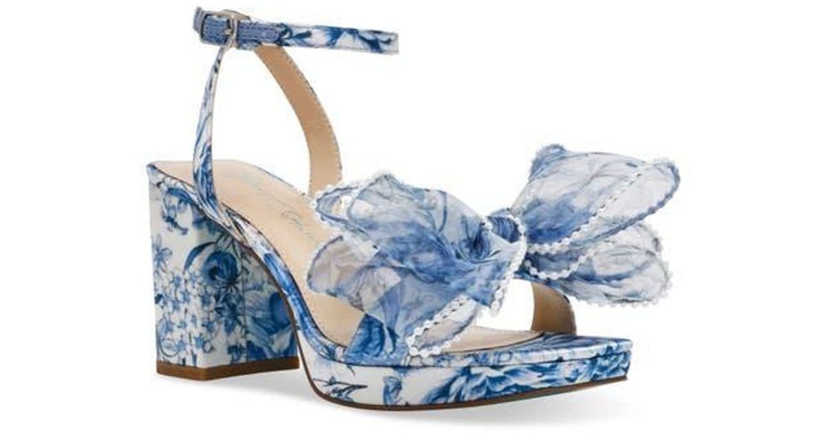 Betsey Johnson Duke Ankle Strap Platform Sandal in Blue | Lyst