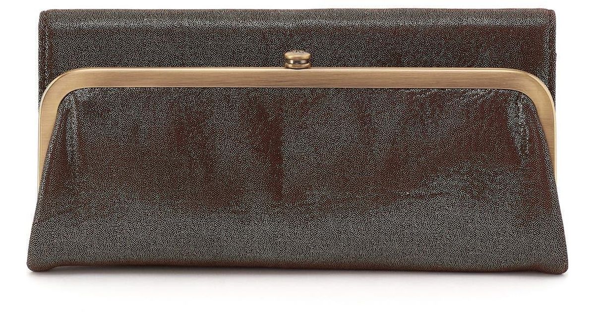 Hobo International Rachel Leather Frame Wallet in Brown | Lyst