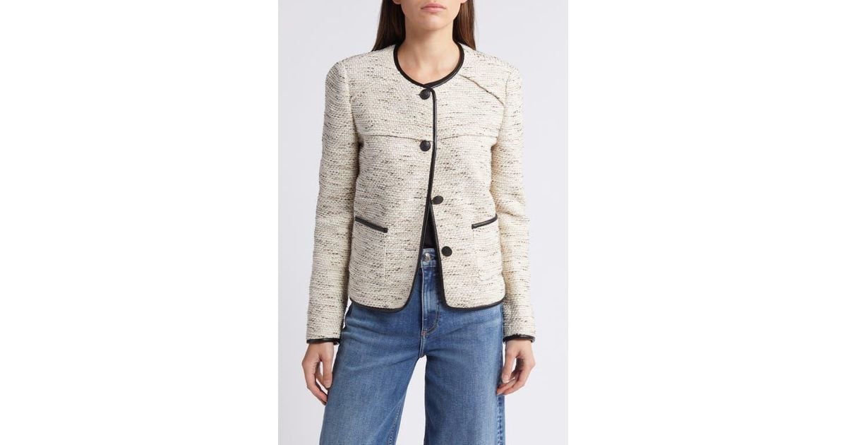 Rag & Bone Mirabelle Cotton Blend Tweed Jacket in Natural | Lyst