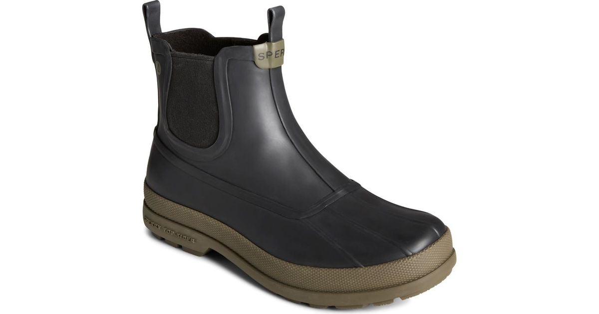 Sperry Top-Sider Cold Bay Waterproof Chelsea Rain Boot in Black for Men ...