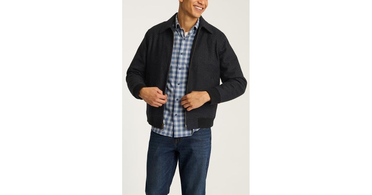 Bonobos The Italian Wool Blend Bomber Jacket in Black for Men | Lyst