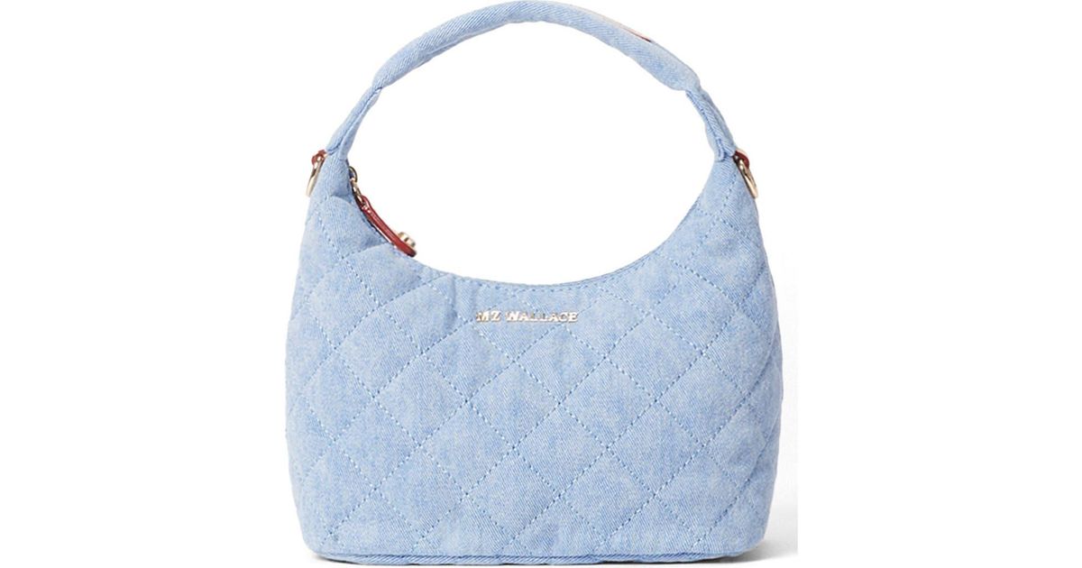 MZ Wallace Mini Metro Quilted Denim Hobo in Blue | Lyst