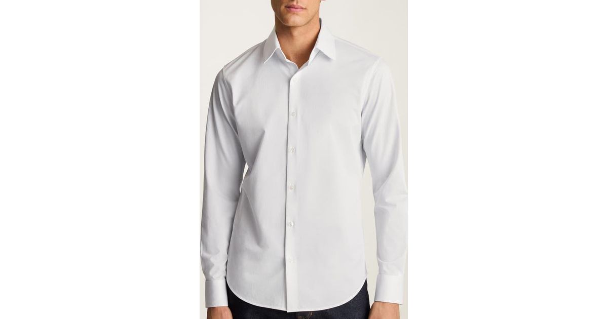 Bonobos Tech Solid Performance Cotton Blend Piqué Button-Up Shirt in White for Men | Lyst