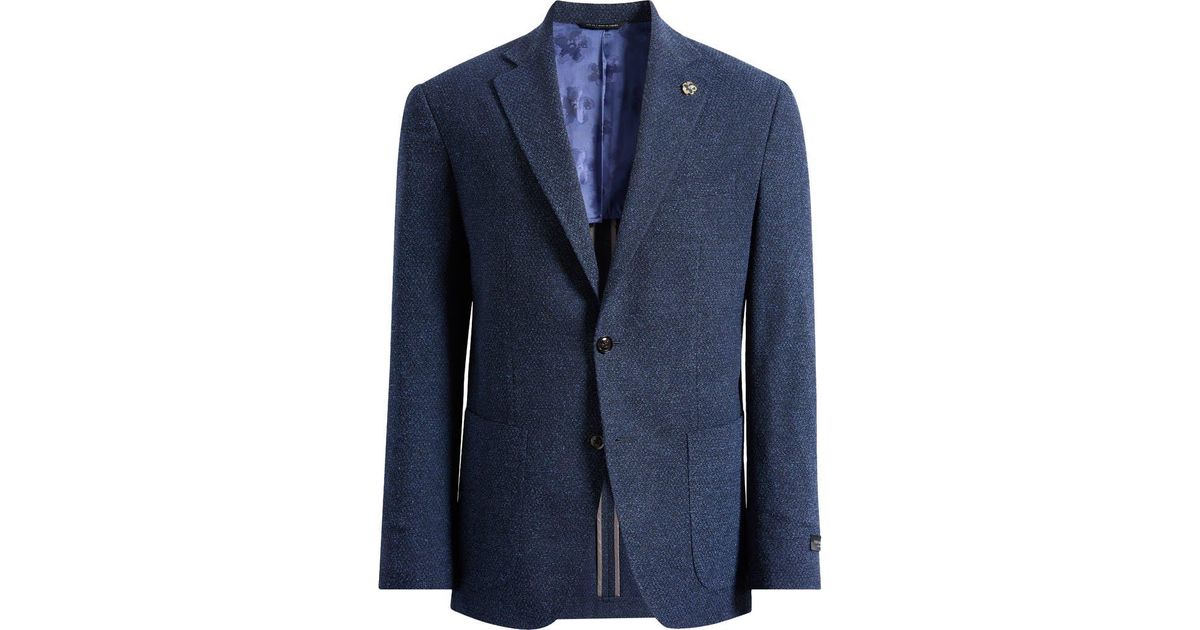 Ted Baker Keith Textured Wool & Cotton Blend Sport Coat in Blue for Men ...