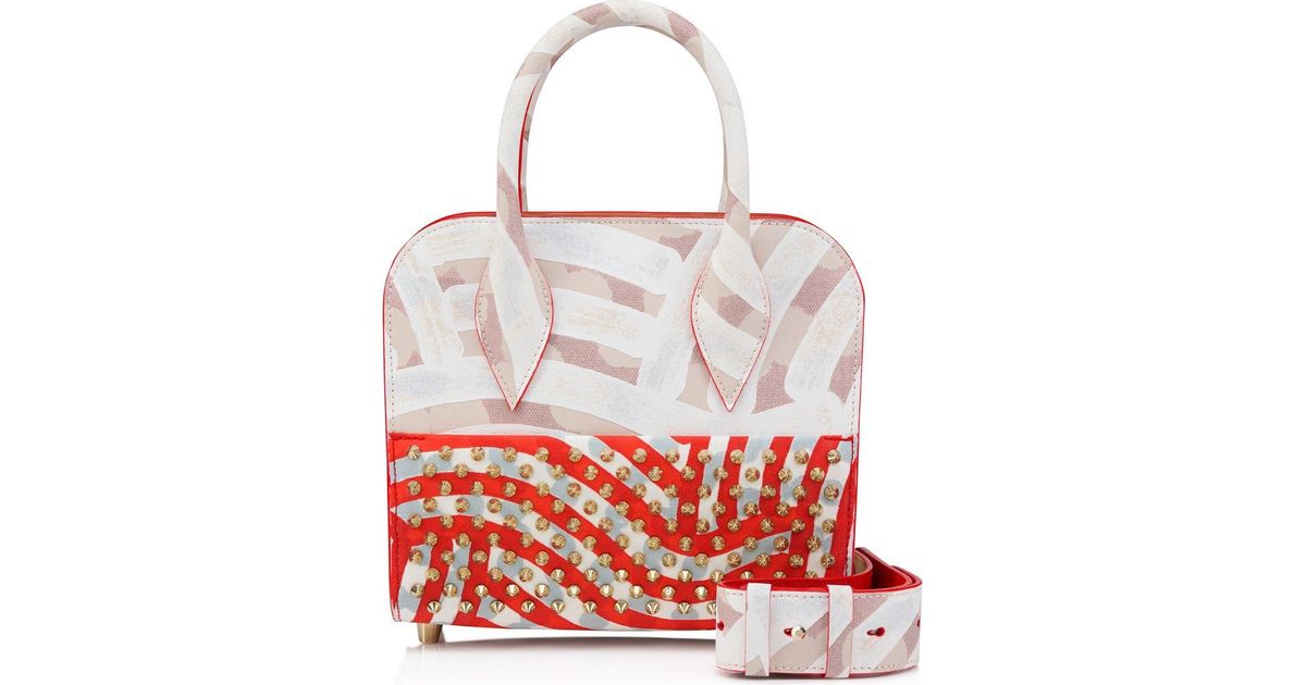 Christian Louboutin Mini Eloise Gaagal Spikes Top Handle Bag in Red | Lyst