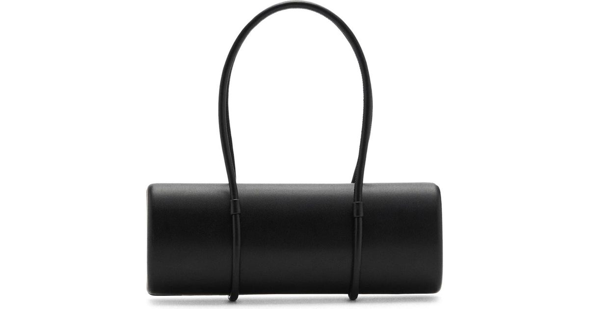 Mango Double Handle Clutch in Black | Lyst