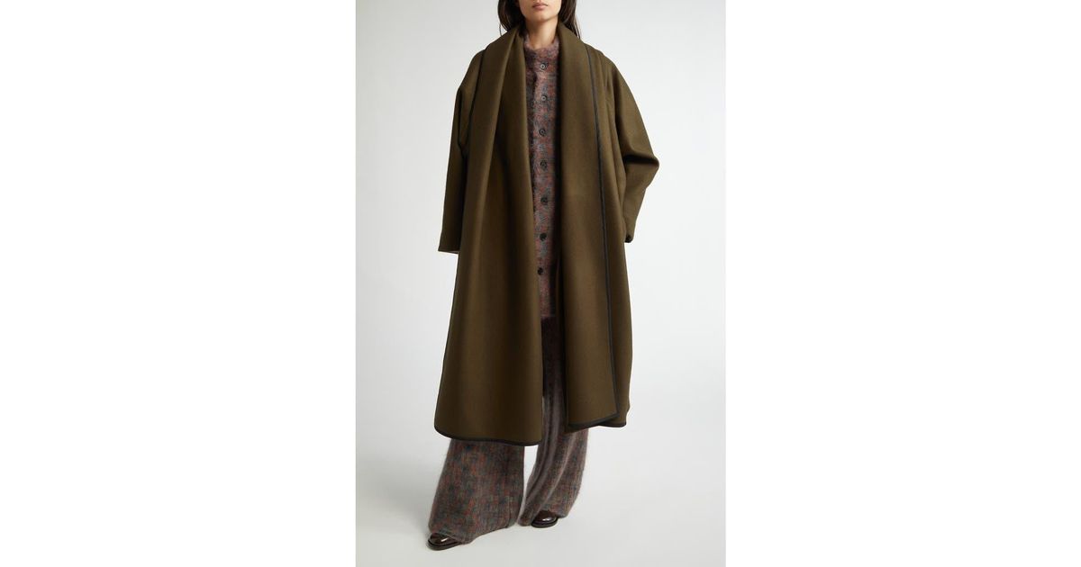 Zankov Julien Oversize Wool Coat in Brown | Lyst