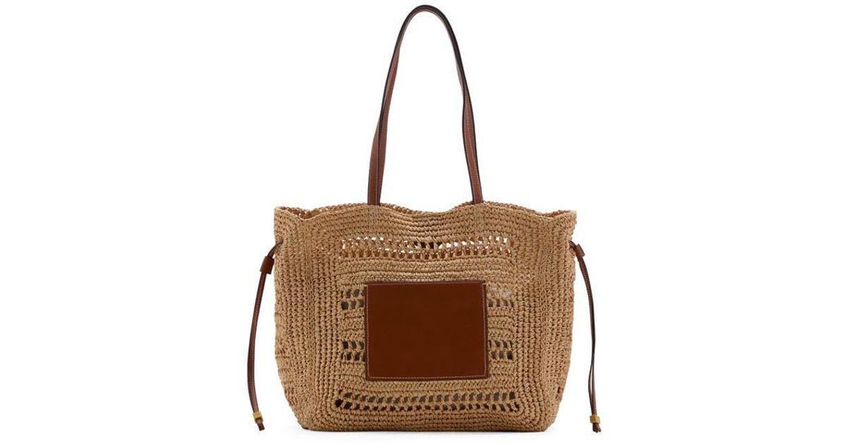 Mango Straw Shopper Tote Bag in Brown | Lyst