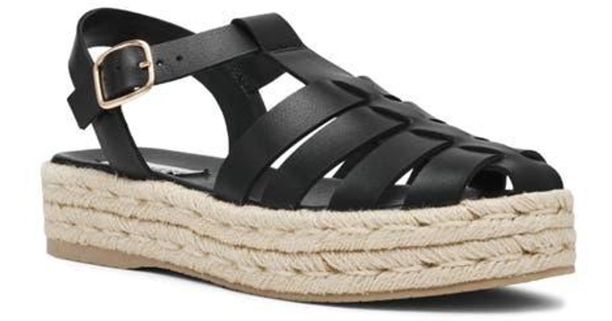 Steve Madden Marlin Espadrille Fisherman Sandal in Black | Lyst
