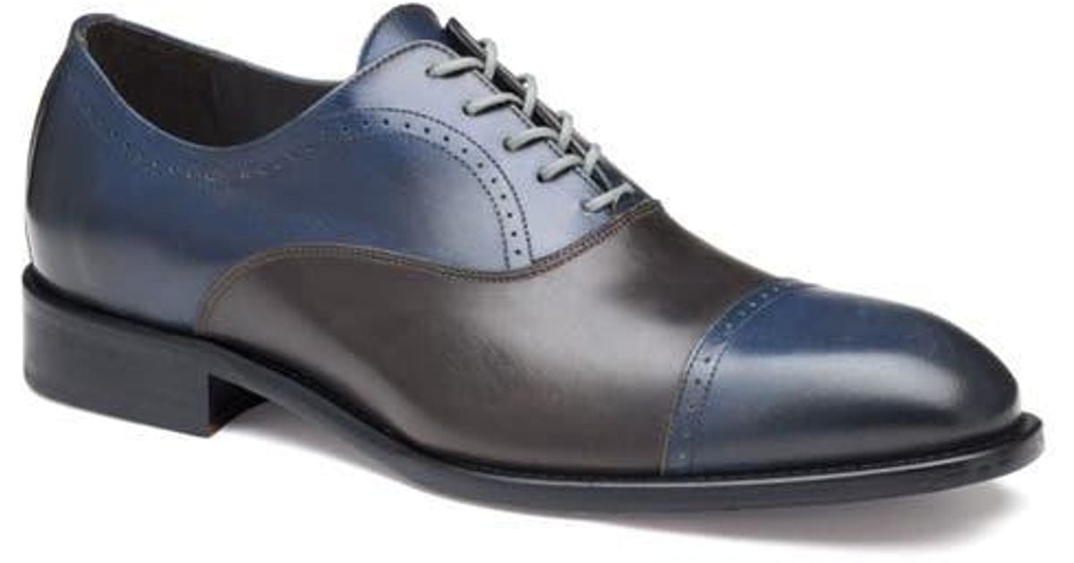 Johnston & Murphy Ellsworth Cap Toe Oxford in Blue for Men | Lyst
