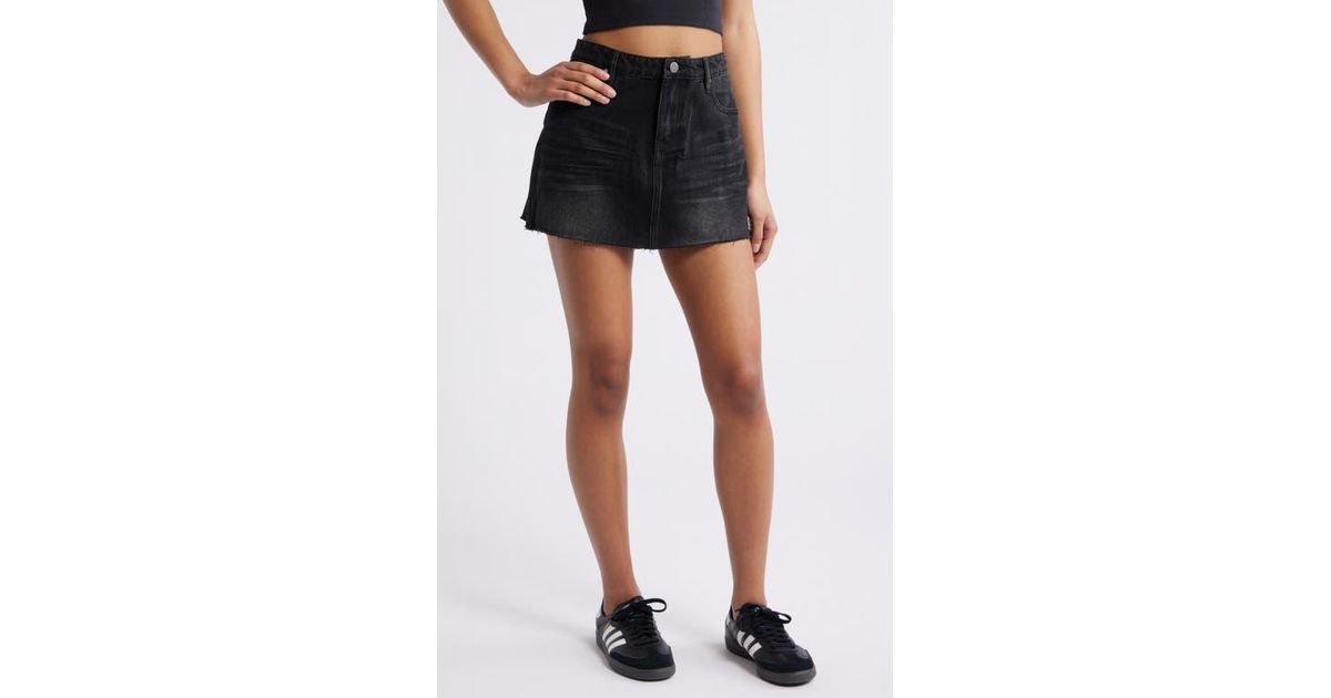 PTCL Vida Micro Mini Denim Skirt in Black | Lyst