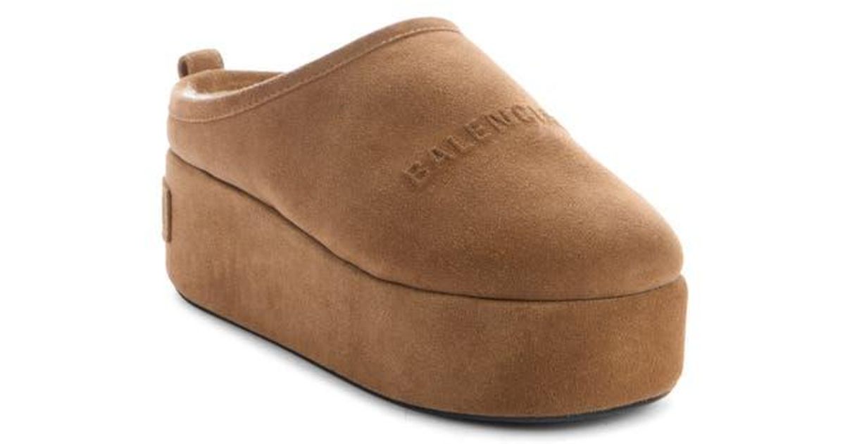 Balenciaga Alaska Slide Platform Clog in Brown | Lyst