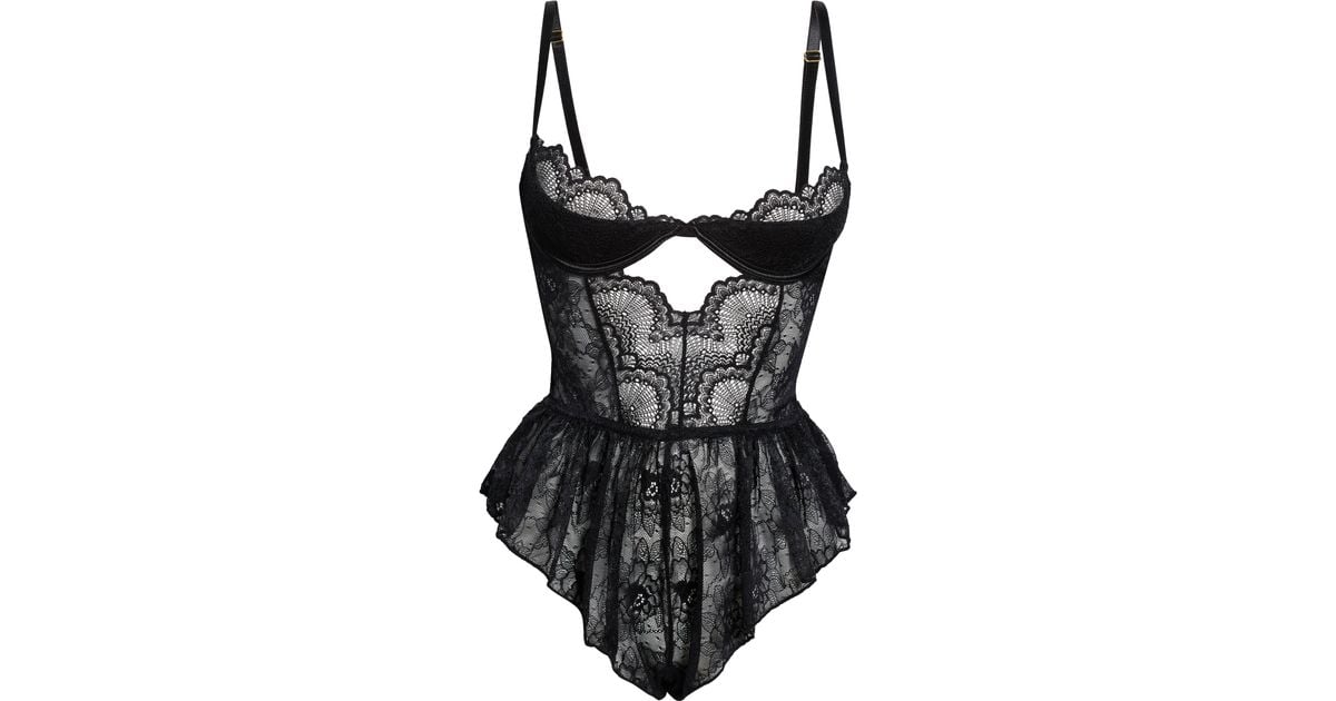 Seven 'til Midnight Lace Underwire Teddy in Black | Lyst Seven 'til Midnight Lace Underwire Teddy in Black | Lyst