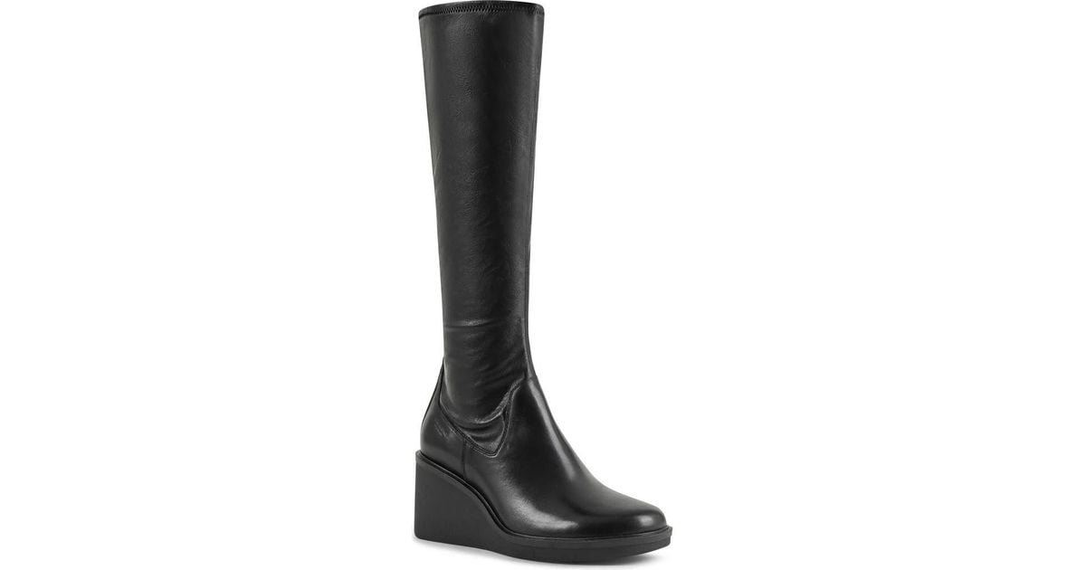 Vagabond Shoemakers Deena Platform Wedge Knee High Boot in Black | Lyst