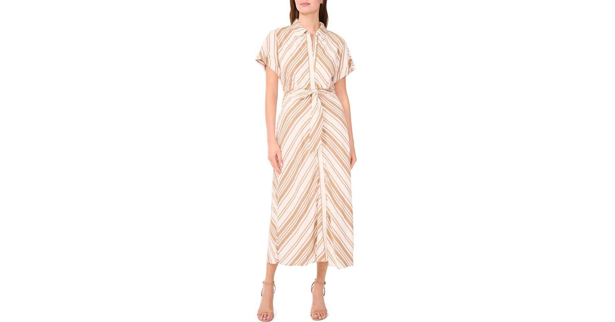 Halogen® Tie Front Dolman Sleeve Maxi Dress in Pink | Lyst