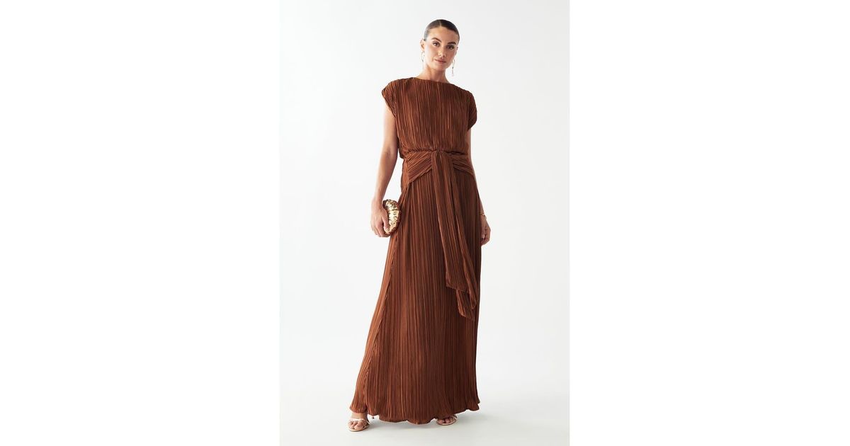 Savel Zarina Maxi Dress in Brown | Lyst