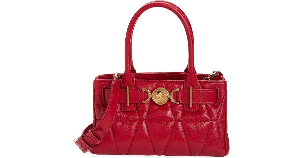 Versace Medium Medusa '95 Quilted Leather Tote in Red | Lyst