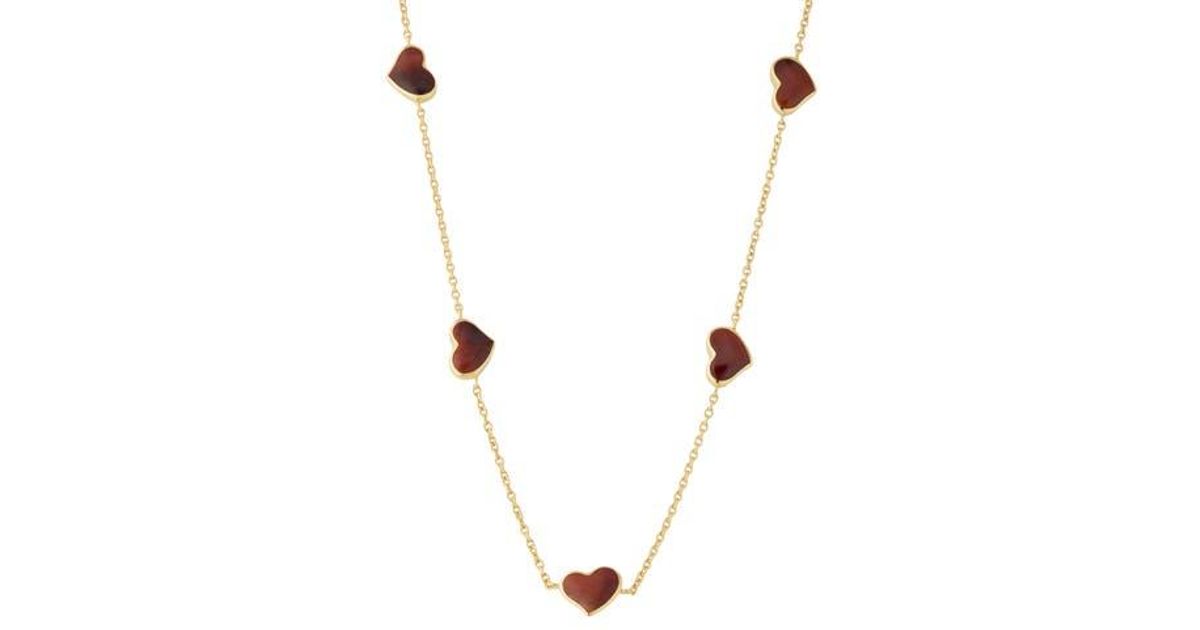 Jan Leslie Five Station Heart 30 Necklace Set in Metallic | Lyst