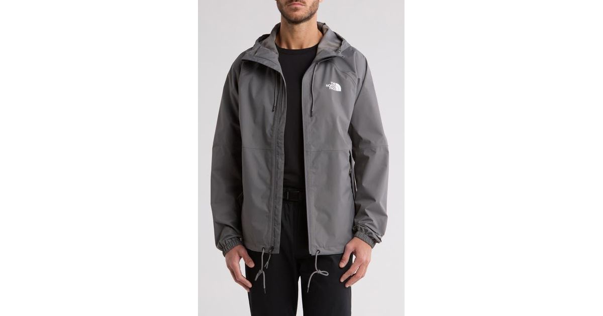 The North Face Antora Waterproof Hooded Rain Jacket in Gray for Men | Lyst
