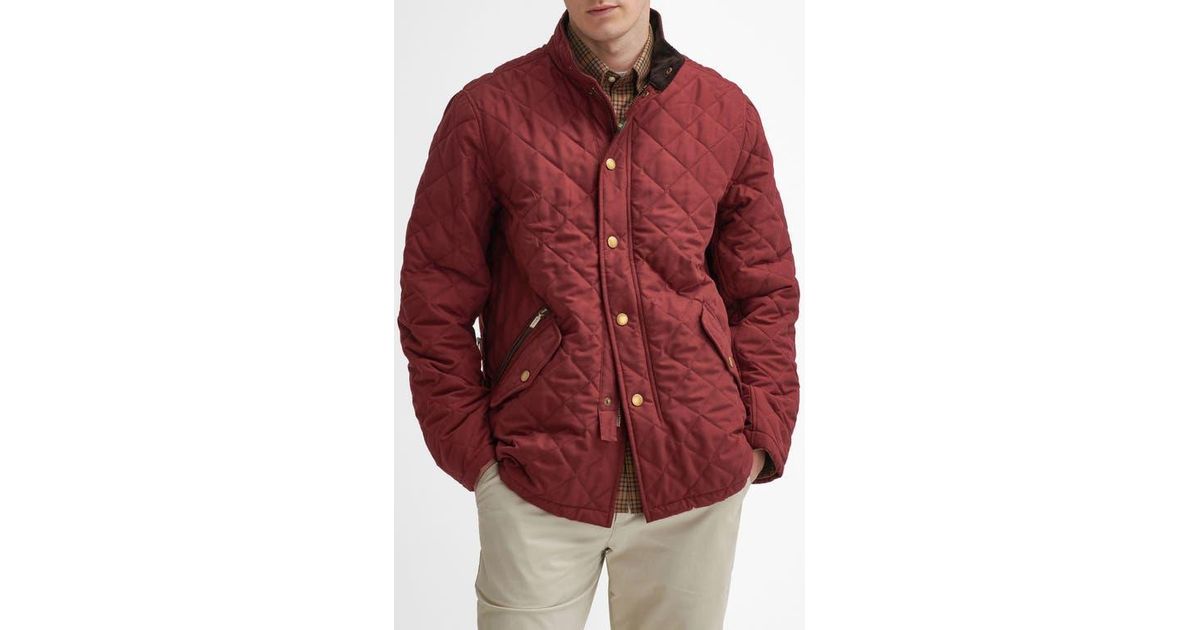 Barbour Shoveler Quilted Jacket in Red for Men | Lyst