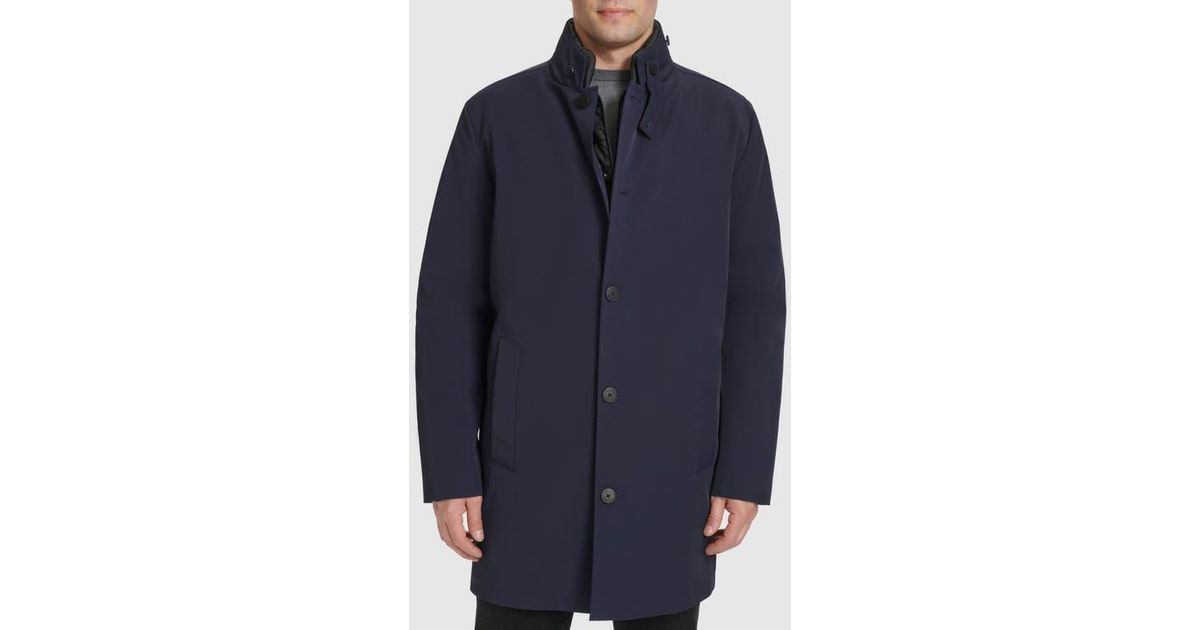 Cole Haan 3-In-1 Water Resistant Rain Coat in Blue for Men | Lyst