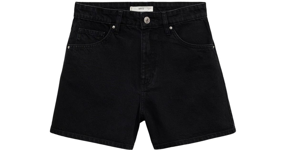 Mango Zoey Denim Shorts in Black | Lyst