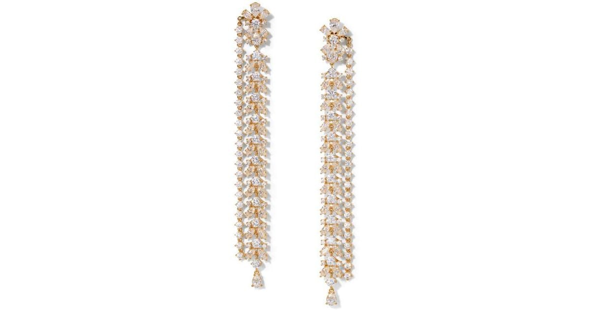 Nadri Starlet Extra Long Linear Drop Earrings in White | Lyst