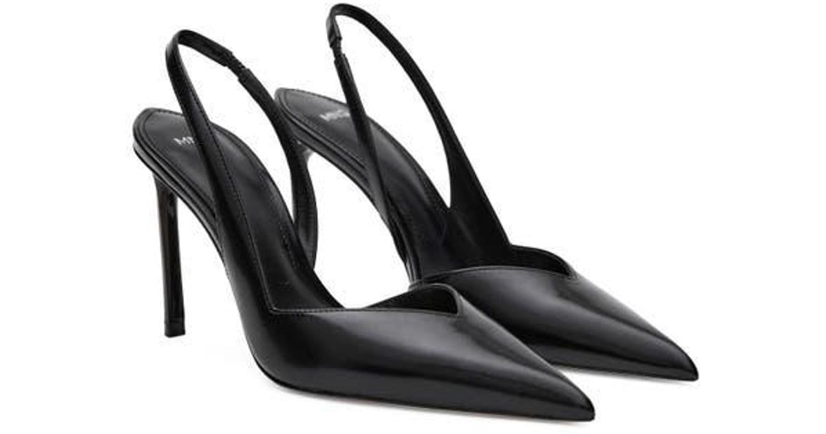Mango Slingback Half D'Orsay Pointed Toe Pump in Black | Lyst