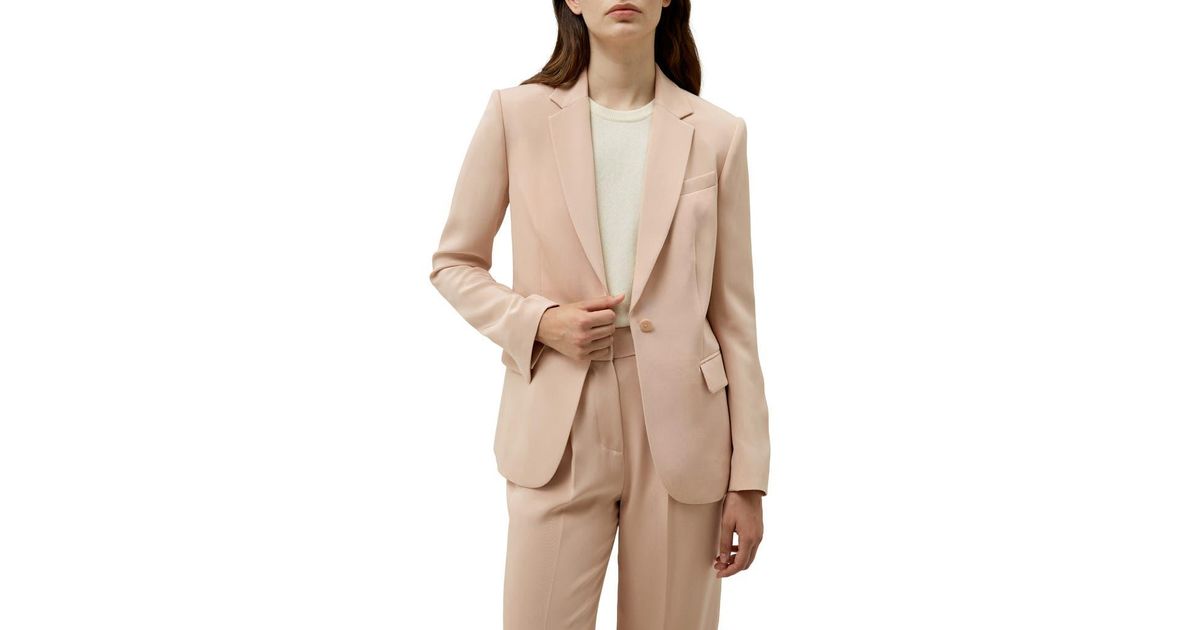 LILYSILK Silk Blazer in Natural | Lyst