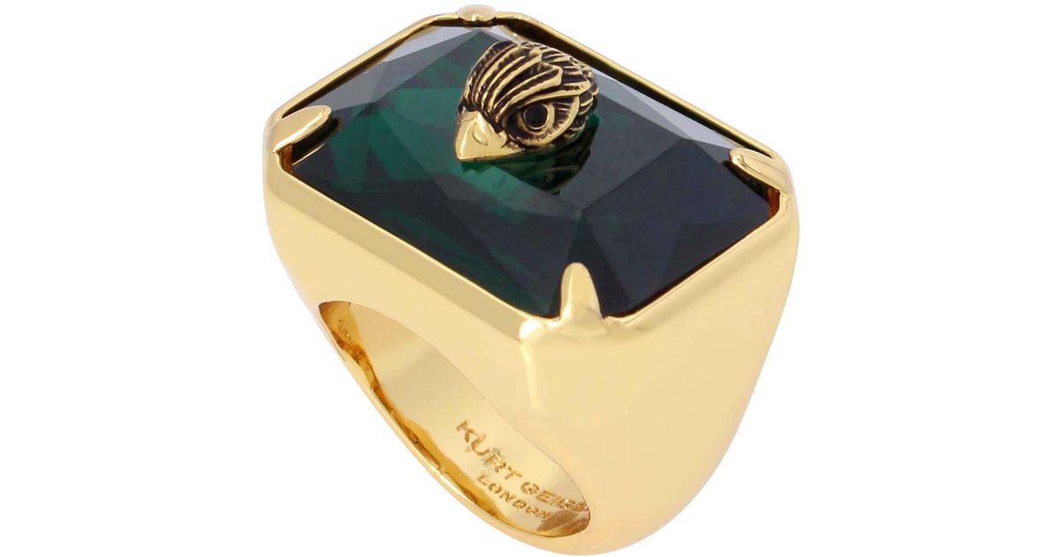 Kurt Geiger Eagle Head Stone Cocktail Ring In Blue Lyst