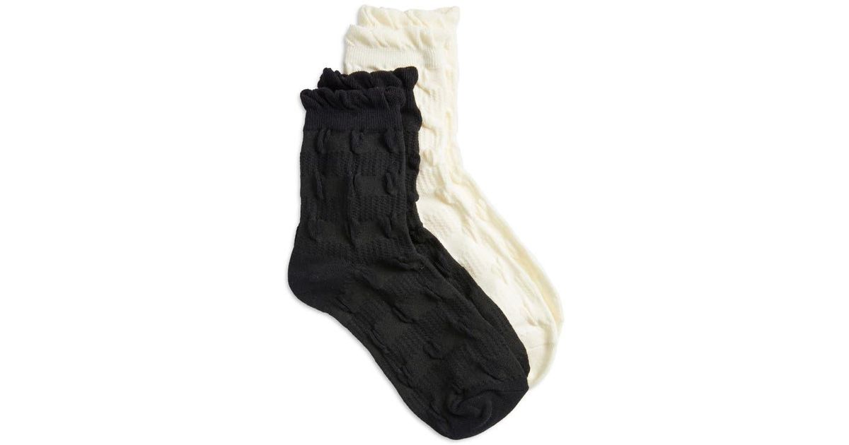 Stems 2-Pack Textured Dot Crew Socks in Black | Lyst