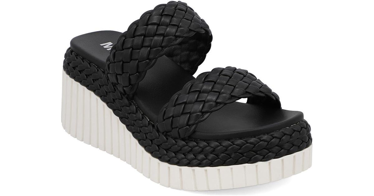 MIA Yoshi Platform Wedge Sandal in Black | Lyst