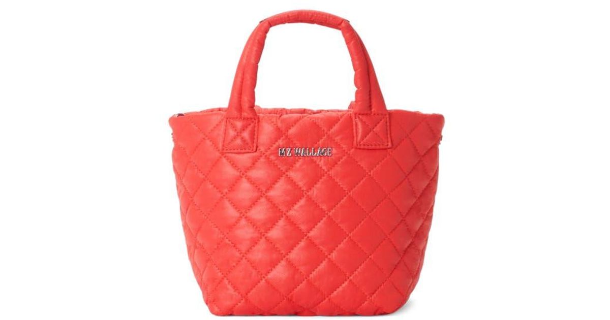 MZ Wallace Mini Metro Deluxe Sequin Tote in Red | Lyst