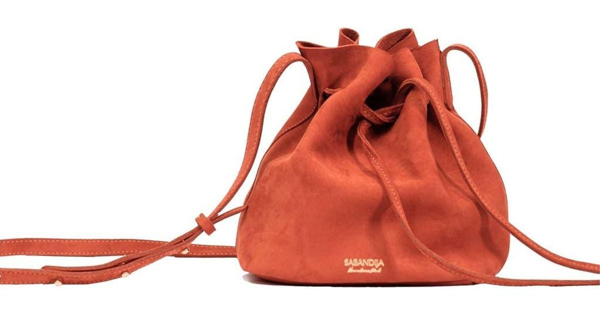 SABANDIJA Courtesy Suede Crossbody Bag in Red | Lyst
