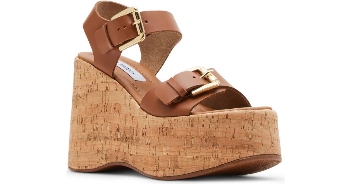 Steve Madden River Platform Wedge Sandal in Brown | Lyst Steve Madden River Platform Wedge Sandal in Brown | Lyst