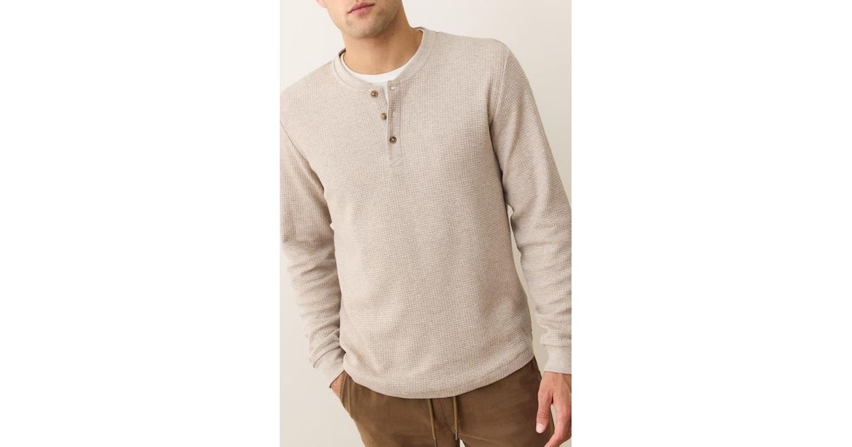 Marine Layer Double Knit Waffle Henley in Natural for Men | Lyst