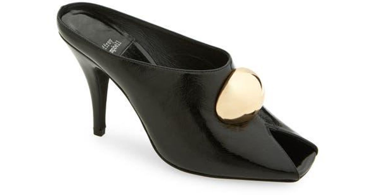 Jeffrey Campbell Cheeky-O Peep Toe Sandal in Black | Lyst