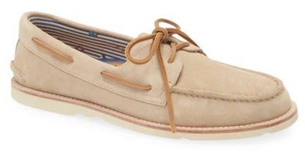 Sperry Top-Sider Authentic Original 2-Eye Lugged Boat Shoe in Natural ...