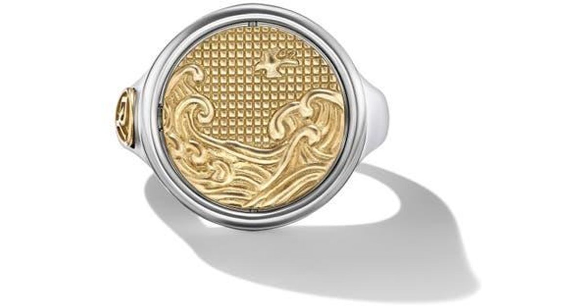 David Yurman Water & Fire Duality Signet Ring in Metallic for Men | Lyst