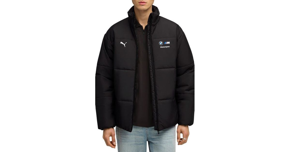 PUMA X Bmw M Motorsport Essentials Puffer Jacket in Black for Men | Lyst