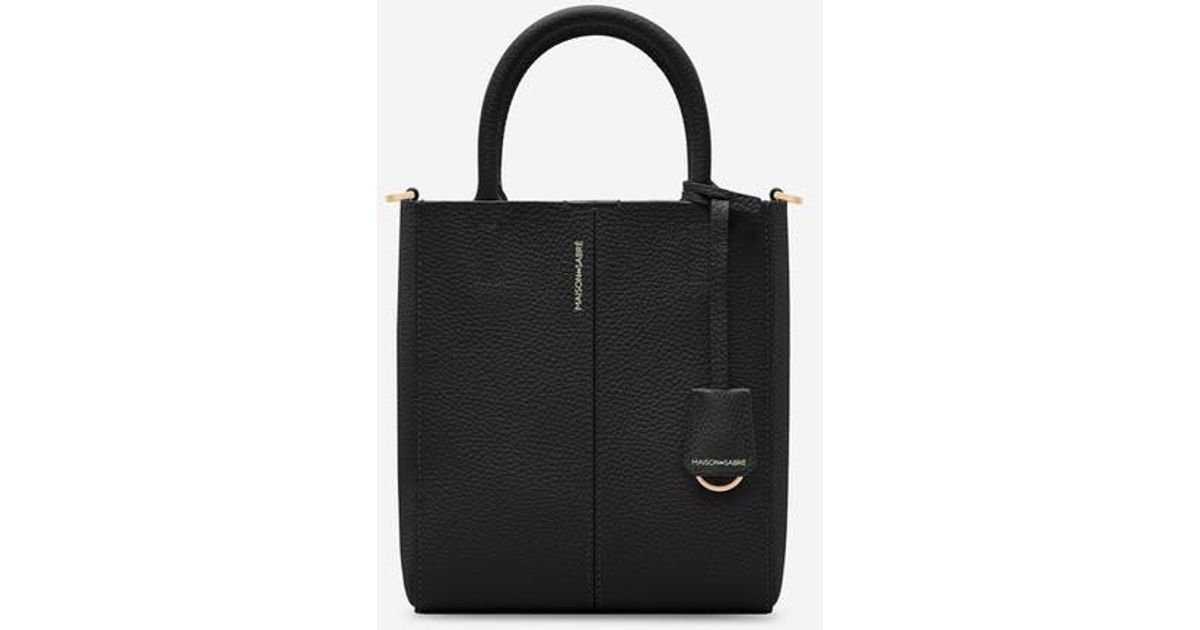 Maison De Sabre Mini Leather Soft Tote in Black | Lyst