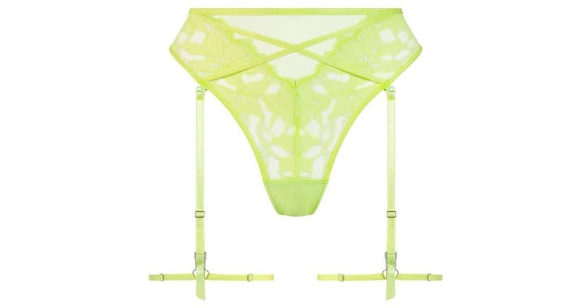 Hunkemöller Ingrid High Waist Mesh & Lace Panties With Garter Straps in ...
