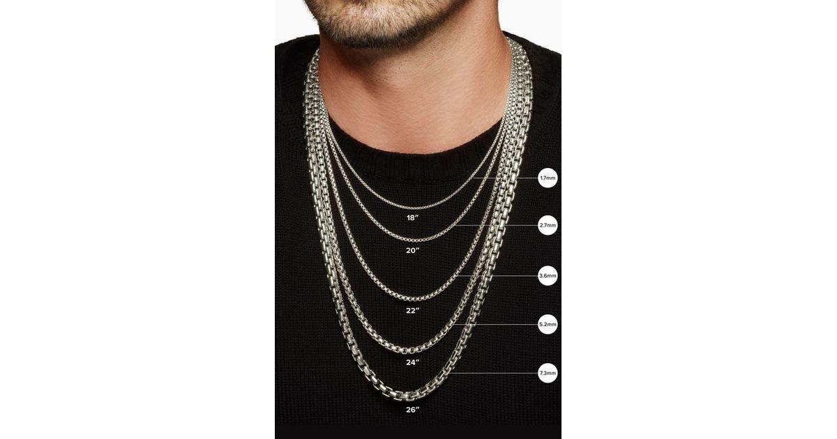 David Yurman Box Chain Necklace in Black for Men | Lyst