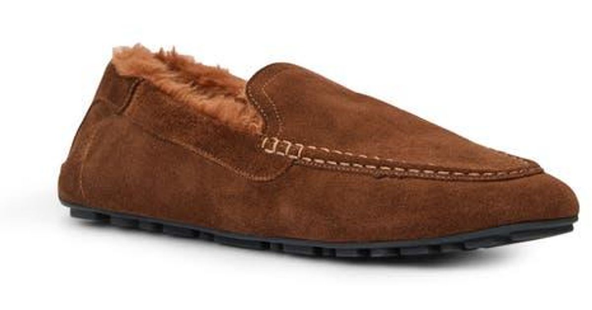 Aquatalia Qalista Weatherproof Faux Shearling Lined Driving Shoe in ...