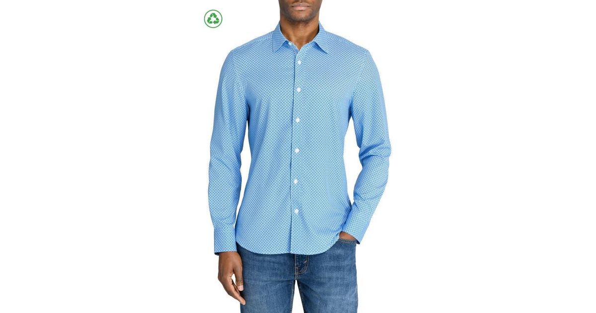 Con.struct Mosaic Dot Woven Long Sleeve Basic in Blue for Men | Lyst