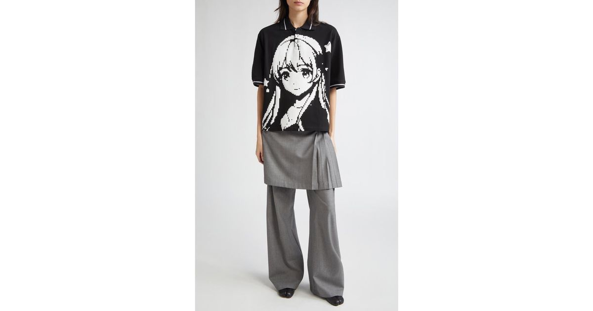 Ashley Williams Manga Poster Polo in Black | Lyst