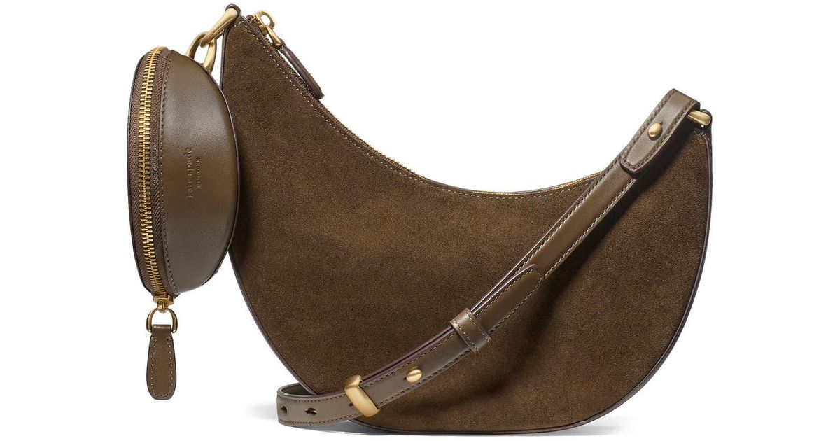 Kate Spade Duo Suede Crossbody Bag in Brown | Lyst