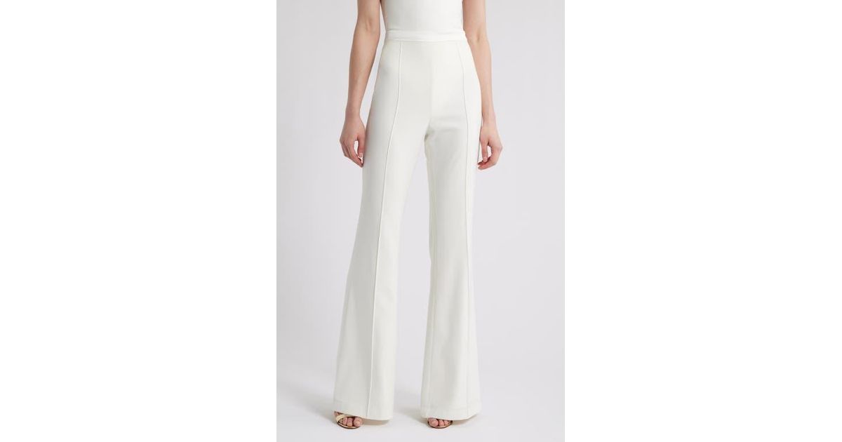 Nadine Merabi Charlotte Pintuck Pleat Wide Leg Pants in White | Lyst