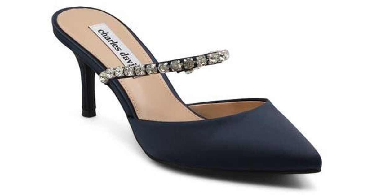 Charles David Adelynn Mary Jane Pointed Toe Mule in Blue | Lyst