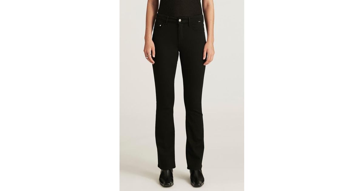 Mavi Molly Mid Rise Bootcut Jeans in Black | Lyst
